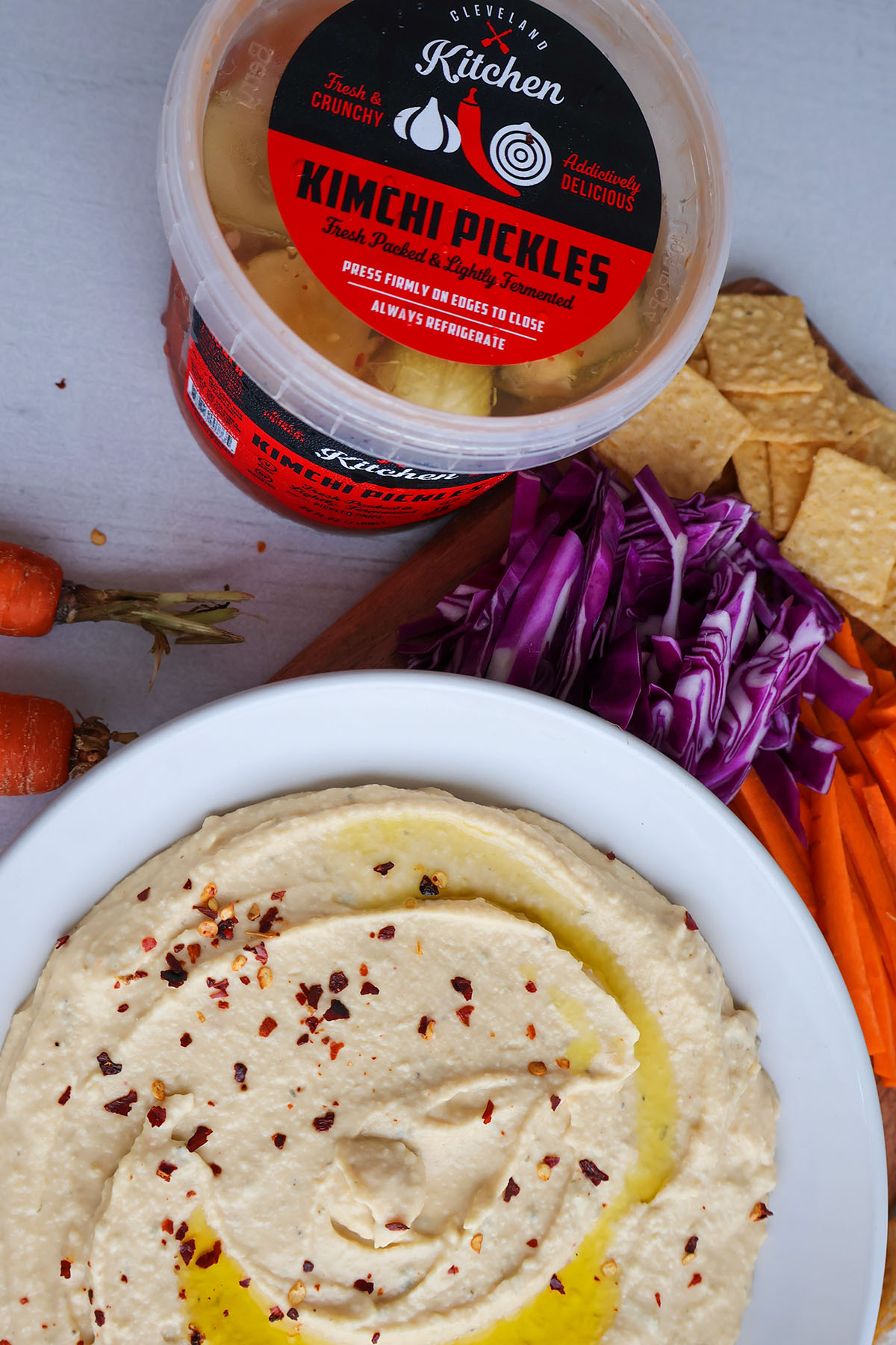 Pickle Hummus with a Kimchi Twist - The Busy Kitchen